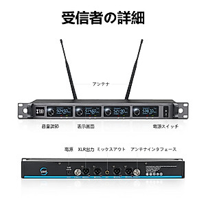 XTUGA A140 Wireless Microphone System,4 Channel UHF Handheld Mic Karaoke Machine with Metal Build,Long Range 300ft for Church/Karaoke/Weddings/Events