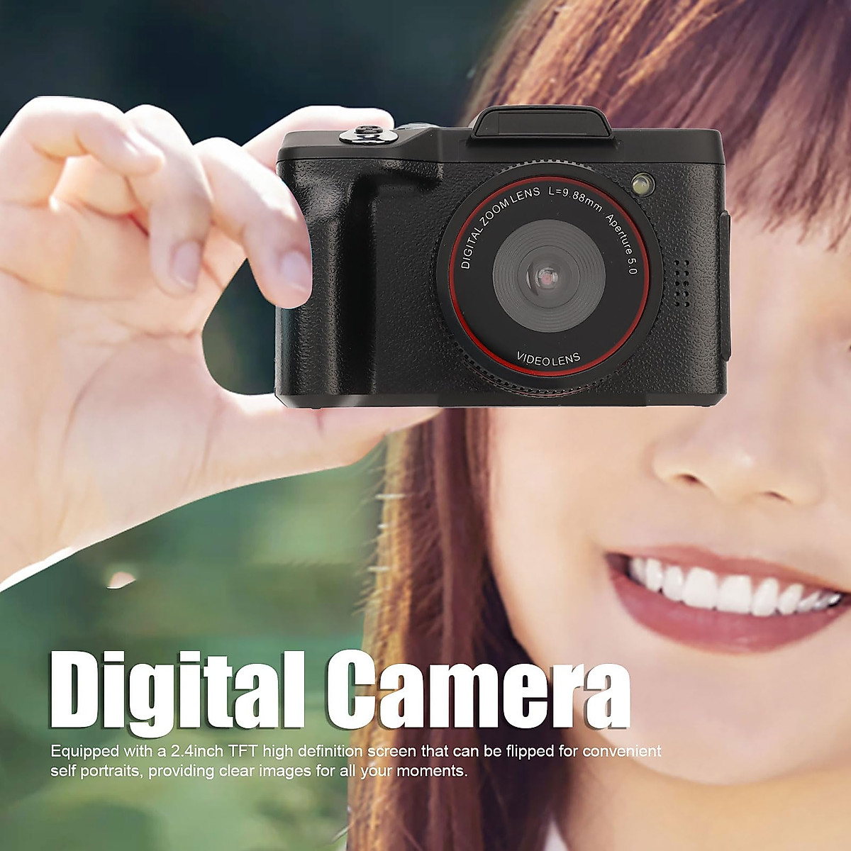 Digital Kids Camera, 1080P Compact Digital Camera, 16MP HD Flip 2.4in TFT Screen 1/4 Thread Hole 16X Digital Zoom Compact Camera for Kids Teens Photo