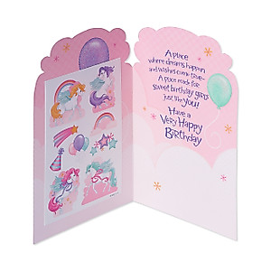American Greetings Birthday Card for Girl (Pegasus with Stickers)