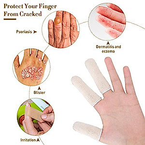 50 Pieces Finger Cots, Finger Toe Sleeves, Thumb Protector, Fingertips Protective, Cushion, Moisture-Wicking (Short 2 Inch and Long 3 Inch)