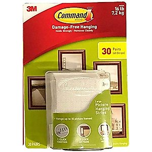 Command Large Picture and Frame Hanging Strips, 17206 (30 Pairs)