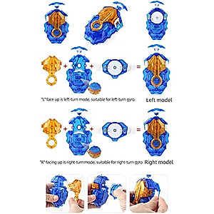 CombatGyro B-184 Launcher LR Bay Blades Toy DB Booster B-189 Guilty Longinus.Kr.MDS-2 Starter Set Grip Metal Fusion God Bey Battling Tops Burst Gaming Toys Gift for Boys Kids Age 4-7 8-12+