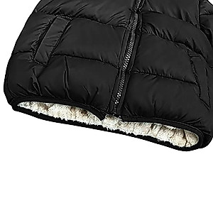 Baby Girls Boys' Winter Fleece Jackets with Hooded Toddler Cotton Dress Warm Lined Coat Outer Clothing (Black, 2-3T)
