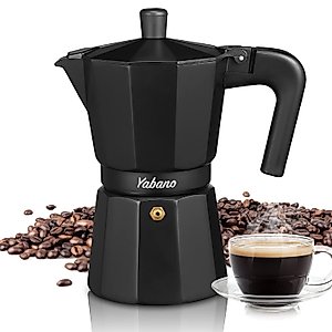 Yabano Stovetop Espresso Maker, 6 Cups Moka Coffee Pot Italian Espresso for Gas or Electric Ceramic Stovetop, Italian Coffee maker for Cappuccino or Latte