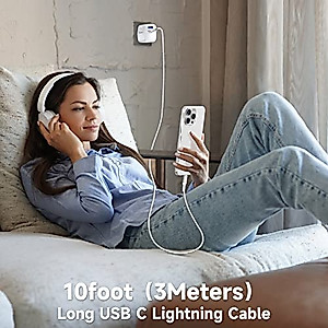 iPhone Charger Fast Charging, Deegotech 20W USB C Wall Charger & iPhone Charger Cable 10FT, PD Fast Charger for iPhone 14 /iPhone 13 Pro/13 Promax/iPhone 12/12 Promax/iPhone 11, iPad 2021