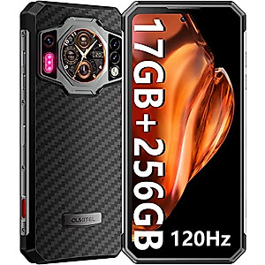 OUKITEL WP21 Rugged Smartphone Unlocked, Dual Screen 17GB+256GB Helio G99, 120Hz 6.78" FHD+, 9800mAh Battery 66W Fast Charge 64MP Camera 20MP Night Vision Android 12 IP68/IP69K 4G Dual Sim NFC OTG GPS