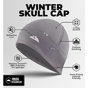 Tough Headwear Winter Skull Caps for Men, Skull Cap Football, Helmet Liner, Running Beanie, Cycling Cap, Motorcycle Skull Cap
