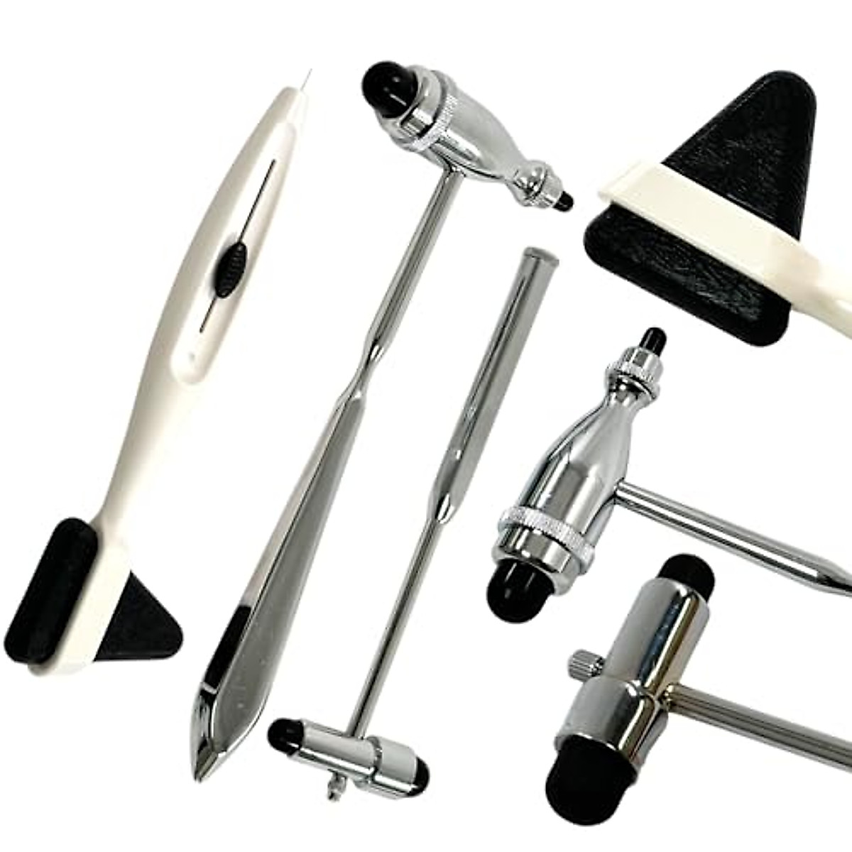 Essential Pack of 3 Reflex Hammers | Buck Reflex Hammer, Taylor Reflex Hammer, Tromner Reflex Hammer - Neuro Hammers for Reflex Testing Diagnostics