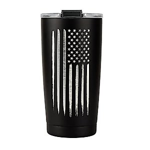 American Flag 20 oz Insulated Travel Mug | Stainless Steel USA Travel Coffee Mug | Tumbler for Hot & Cold Beverages | Gifts for Women & Men