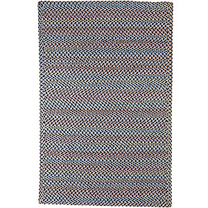 Super Area Rugs Braided Rug Sanford Indoor/Outdoor Braided Carpet for High Traffic Kitchen, Indigo Multi, 4' x 6' Rectangle
