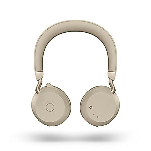 Jabra Evolve2 75 Wireless PC Headset with 8-Microphone Technology - Dual Foam Stereo Headphones with adjustable Advanced Active Noise Cancellation, USB-A Bluetooth Adapter and UC Compatibility - Beige