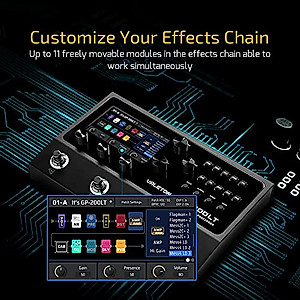 Valeton GP-200LT Multi Effects Pedal Multi Effects Processor Guitar Effects Pedal Bass Pedal Amp Modeling IR Cabinets Simulation Multi-Effects with FX Loop MIDI I/O Stereo OTG USB Audio Interface