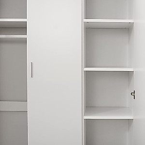 Panana 3 Door Wardrobe, Armoires with Storage Shelves and Hanging Rail Clothes Storage Cabinet for Bedroom