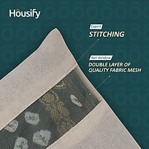 Housify Cotton Saree Covers with ZIP - Pure Cotton 20 Big Size(16.5×14.5 Inches) Single Sari Storage Bags/Cover/Pouches for Packing New Sadi - Wardrobe Organizer for Sarees/Cloths With Window