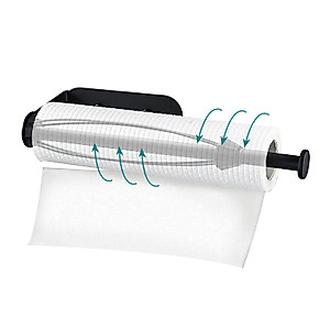 FVITA Paper Towel Holder Under Cabinet Wall Mount Paper Towel Holder Under Cabinet Self-Adhesive for Kitchen Black