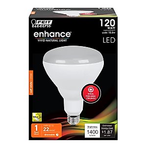 Feit Electric LED BR40 Bulb, 120W Equivalent, Dimmable, 1400 Lumens, 22 Year Life, 2700k Soft White, E26 Base Recessed Can Light Bulbs, Flood Light, Damp Rated, 1 Pack BR40DMHO/927CA