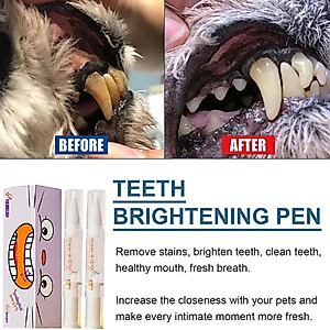 Qfibkr Pet Toothbrush Pen, Doggocomfy Pet Toothbrush Pen, Toothbrush Pen for Dogs, Pet Teeth Cleaning, Pet Dog/Cat Teeth Cleaning Pen, Pet Teeth Whitening Pen Tool