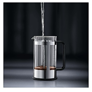 Bodum Kenya 8-Cup French Press Coffee Maker, 34-Ounce, Stainless Steel, Black
