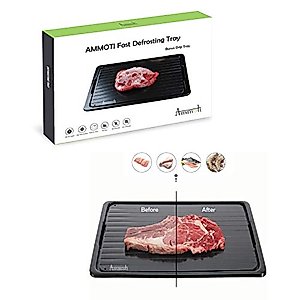 AMMOTI Fast Defrosting Tray | Thawing Plate for Defrosting Frozen Food Faster | Thaw Master with Drip Tray| Eco-Friendly Rapid Defroster