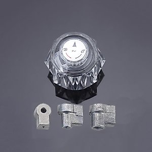 LIBERAQUAR Faucet Handle with Three adapters Compatible with Delta Faucet RP17451 RP2391 RP2389 Single Clear Knob Handle Kit for Shower/Tub, 2-1/2" x 2-1/8" Faucet Knob Replacement