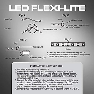 Pilot CZ-3055W Flexible 36 Inch Interior/Exterior LED Light Strip - White/Cut to Fit - Multi-Purpose Automotive or Home Use, Water Resistant with Easy-Peel Tape Included