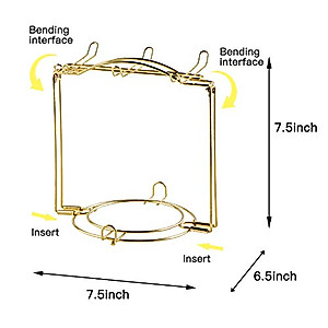 YOLIFE Tea Cups Display Stand, Disassemble Gold Coffee Cups Rack, Hold Up 6 Teacups (200ML), 6 Saucers, 6 Spoon