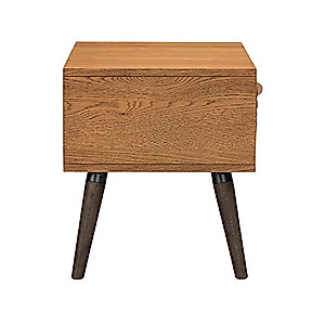 Armen Living Coco Single Drawer with Nightstand, Black/Balsamico