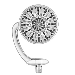 Waterpik SideWinder Adjustable Rain Shower Head, High Pressure PowerPulse Massage Shower Head, Chrome ASW-673E