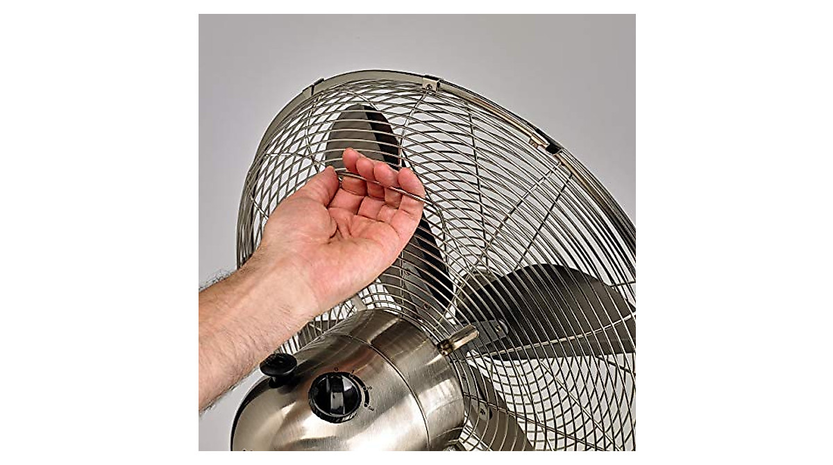 Deco Breeze Stainless Steel Floor Fan - Adjustable & Retro Style