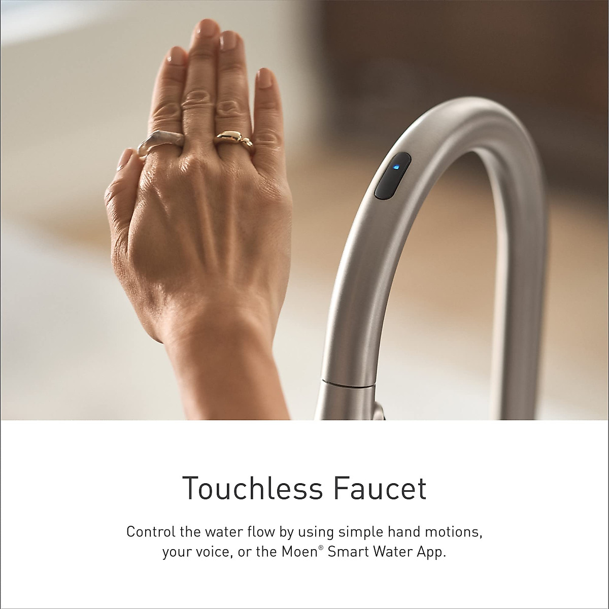 Moen Brantford Spot Resist Stainless Motionsense Two-Sensor Touchless One-Handle High Arc Pulldown Kitchen Faucet Featuring Reflex Docking System, 7185ESRS