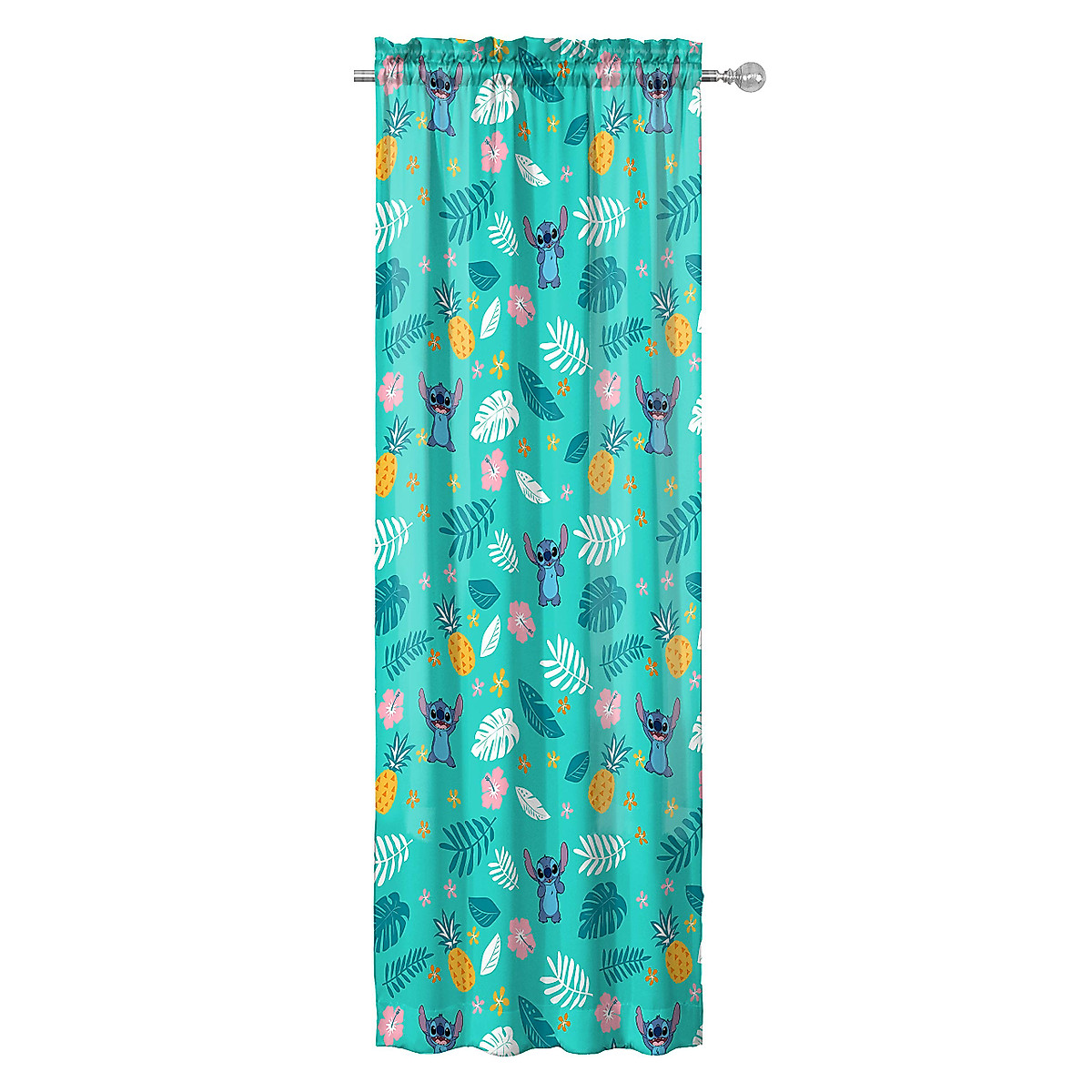 Jay Franco Disney Lilo & Stitch Aloha Stitch 63" Inch Drapes - Beautiful Room Décor & Easy Set Up, Bedding - Curtains Include 2 Tiebacks, 4 Piece Set (Official Disney Product)