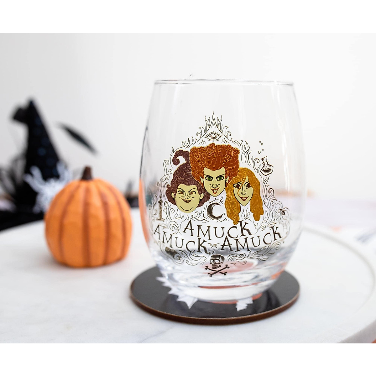 Disney Hocus Pocus Amuck Stemless Glass | Holds 20 Ounces