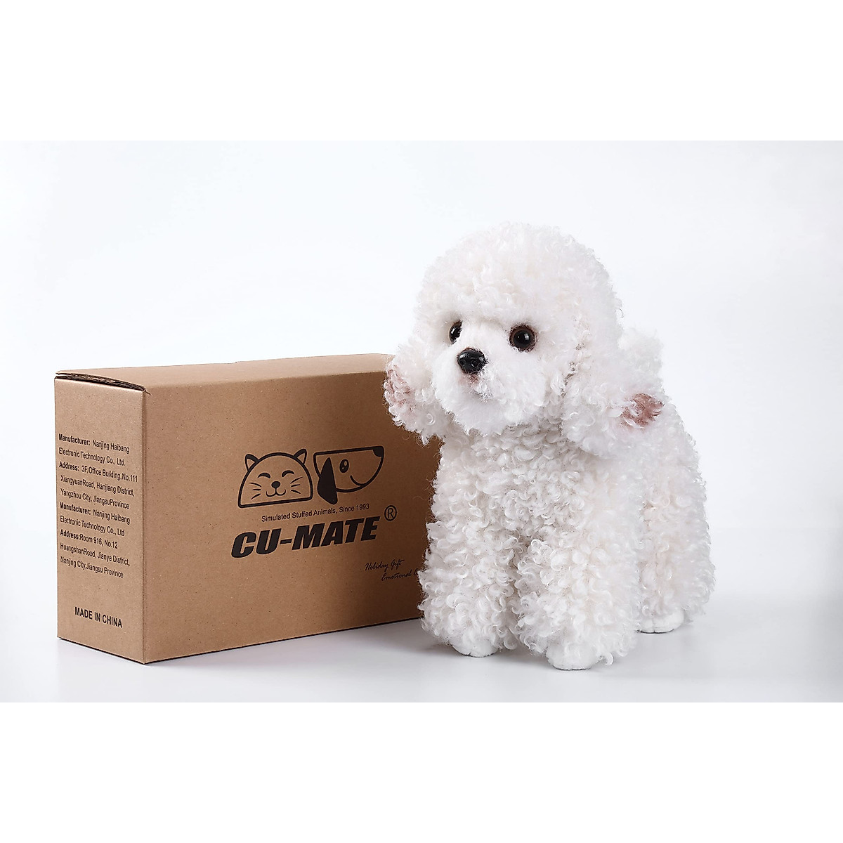 CU-MATE Poodle Plush Puppy Plushie Realistic Dog Stuffed Animal Toy Adorable Hugging Sleeping Pillow for Kids Friends