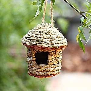 ZRFAMILY Birds Nest,Handmade Crafts Creative Straw Bird's Nest Garden Decorations M-Medium