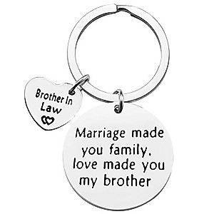 Brother in Law Gift Keychain Brother of The Bride Gift Marriage Made Us Family Love Made You My Brother Key Chain Wedding Birthday Christmas Thanksgiving Day Gift for Brother in Law