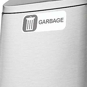 Garbage Trash Recycle Compost Stickers - 3 Durable Vinyl Labels for Effortless Bin Labeling (6" x 2.25") by Flippin Stickers