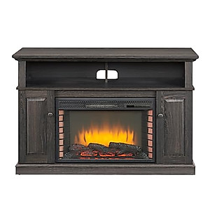 48" Fireplace TV Stand for up to 55" TV, Entertainment Center with 28" Fireplace, Media Console Cabinets Adjustable Shelves, Retro Traditional Style for Living Room