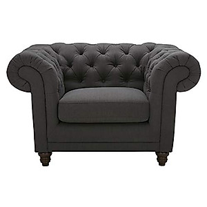 Amazon Brand – Stone & Beam Bradbury Chesterfield Classic Chair, 50"W, Pepper