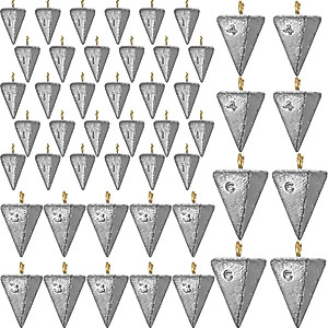 Zhanmai 21 Pcs Fishing Weights Sinker Kit Rig Fishing Weights Sinker Weights Pyramid Fishing Sinker Saltwater Fishing Sinkers Bass Fishing Casting in 1 oz, 3 oz, 4 oz, 6 oz