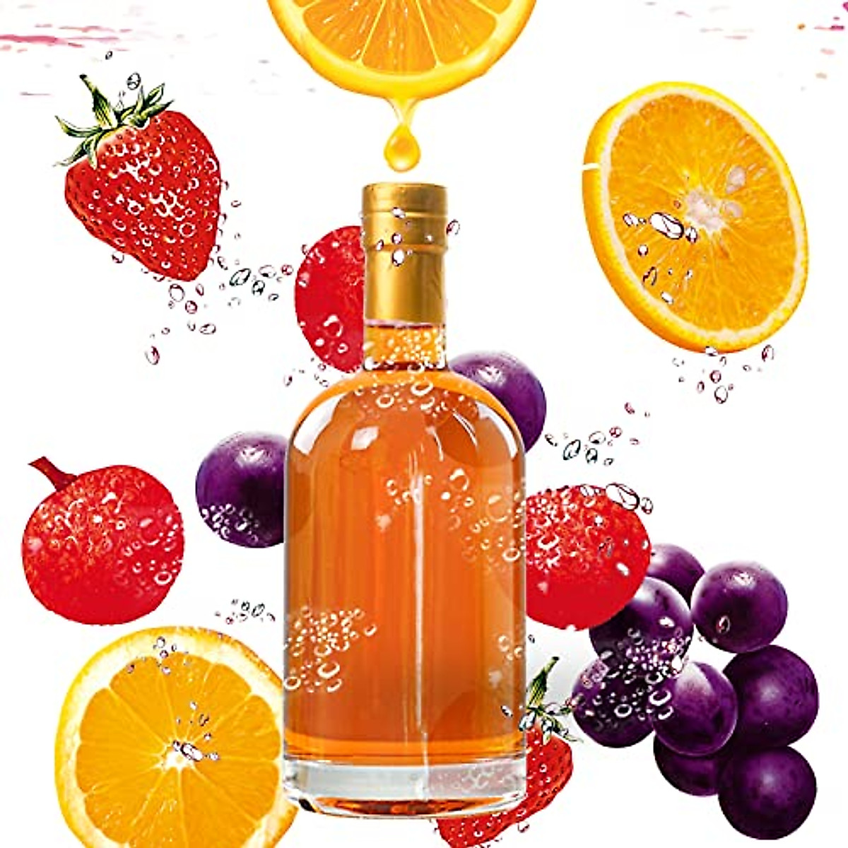 Danmu 12 Pack Glass Bottles, 12.6oz Hot Sauce Bottles,Glass Bottles with Lids,Wine Bottles,Sauce Bottles,Shrink Capsules Included,375ml Glass Bottles for Decorations, Party Favors