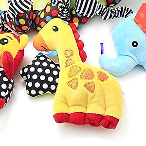 WILLWAY Car Seat Toys, Stroller Toy Baby Spiral Hanging Toys for Sensory Exploration, 0-12 Months Newborn Toys for Car Seat Stroller Crib Bassinet Mobile with Music Box BB Squeaker Rattles