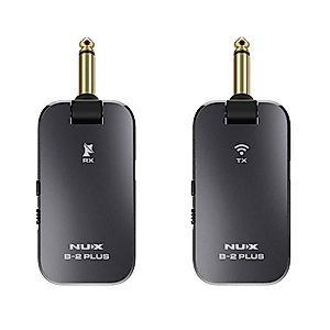 NuX B-2 PLUS Wireless Guitar System 2.4GHz Microphone with 60-Feet Line-of-Sight