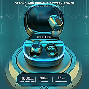 Bluetooth 5.2 Earphones with Charging Box Wireless Headphone 9D Stereo Sports Earbuds Headsets with Microphone (Black)