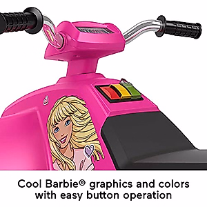 Power Wheels Power Wheels Barbie Pink Racing ATV, 12V battery-powered ride-on vehicle for preschool kids ages 3-7 years (Amazon Exclusive)