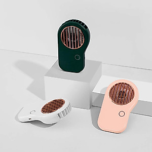 ageqi Necklace Fan, Mini Handheld Fan, Battery Operated Small Portable Fan Personal Handheld USB Neck Fan Eyelash Fan for Kids Girls Adults Indoor Outdoor Camping Office Travel (Green)