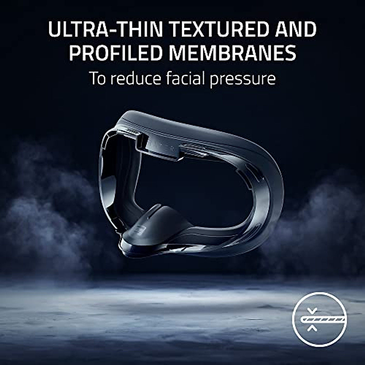 Razer VR Facial Interface for Meta Quest 2: Ultra-Thin Texture - Universal Silicone Cushion w/ Cooling Vents - Light-Blocking Design - Long Lasting Support and Comfort - Contoured 3D Profile