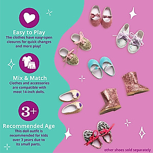 Glitter Girls – Glitter on the Go Shoes Accessory Set – 14-inch Doll Clothes and Accessories for Girls Age 3 and Up – Children’s Toys