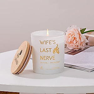 Funny Lavender Vanilla Soy Wax Candles - Candle Gift for Women (Wife's Last Nerve)