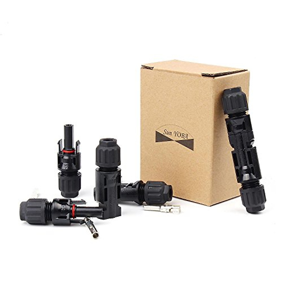 Sun YOBA 5 Pairs of Male/Female Solar Panel Double Seal Cable Connectors IP67 Waterproof Connector