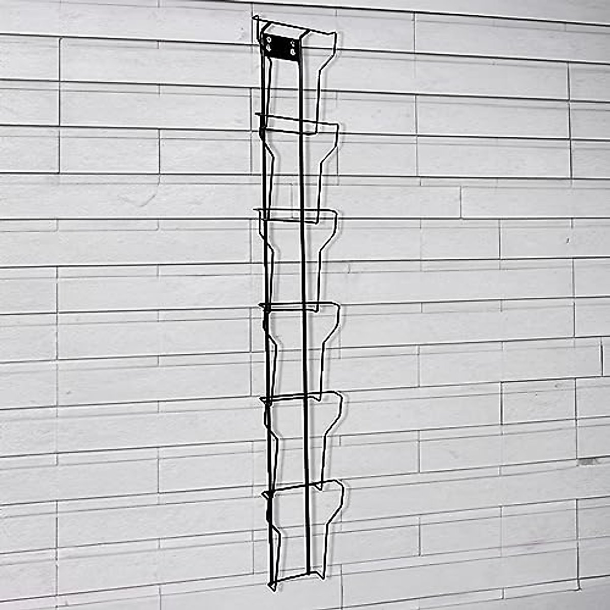 FixtureDisplays® Vertical Wall Mounting 6 Pockets 4 X 6" Greeting Card Post Card Rack 4.7 X 2.2 X 30.3" with Slight Pocket Overlap 11713-NPF-SL
